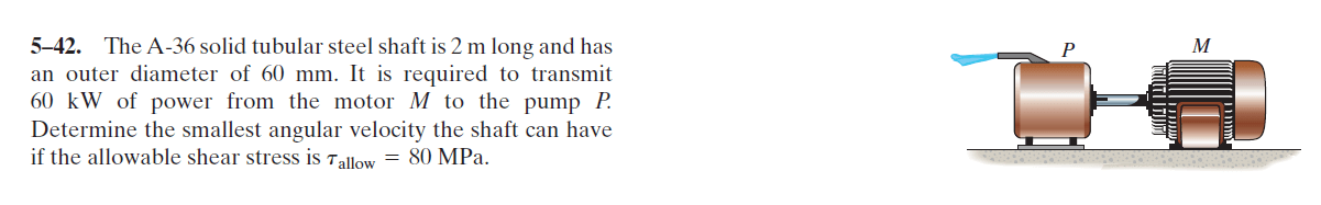 Civil Thinking › shafts 5-42. The A-36 solid tubular steel shaft is 2 m ...