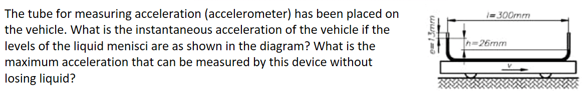 Civil Thinking › Fluid Statics The tube for measuring acceleration ...